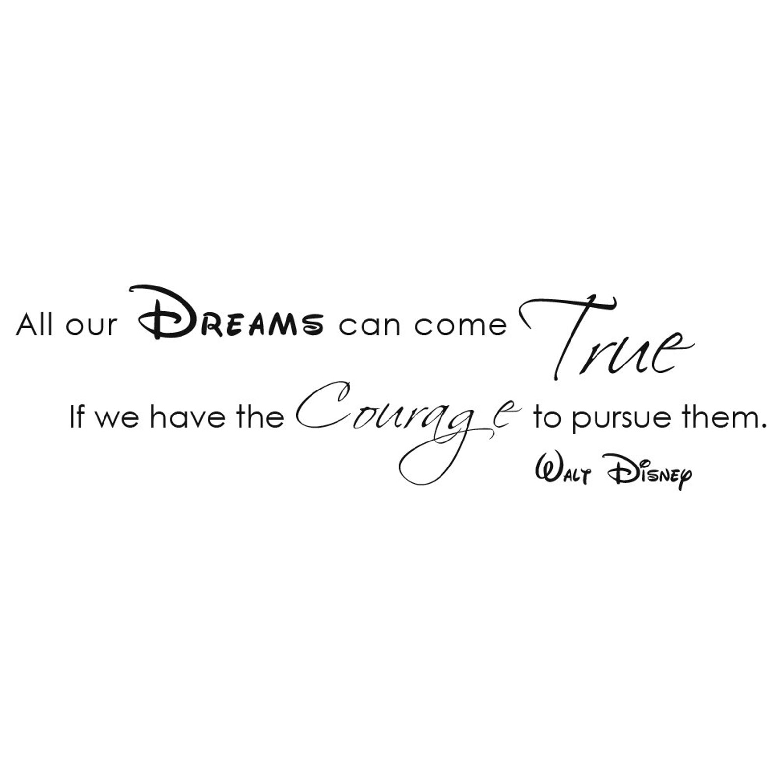Inspirational Wall Quotes Walt Disney Vinyl Sayings Kid Room - Etsy