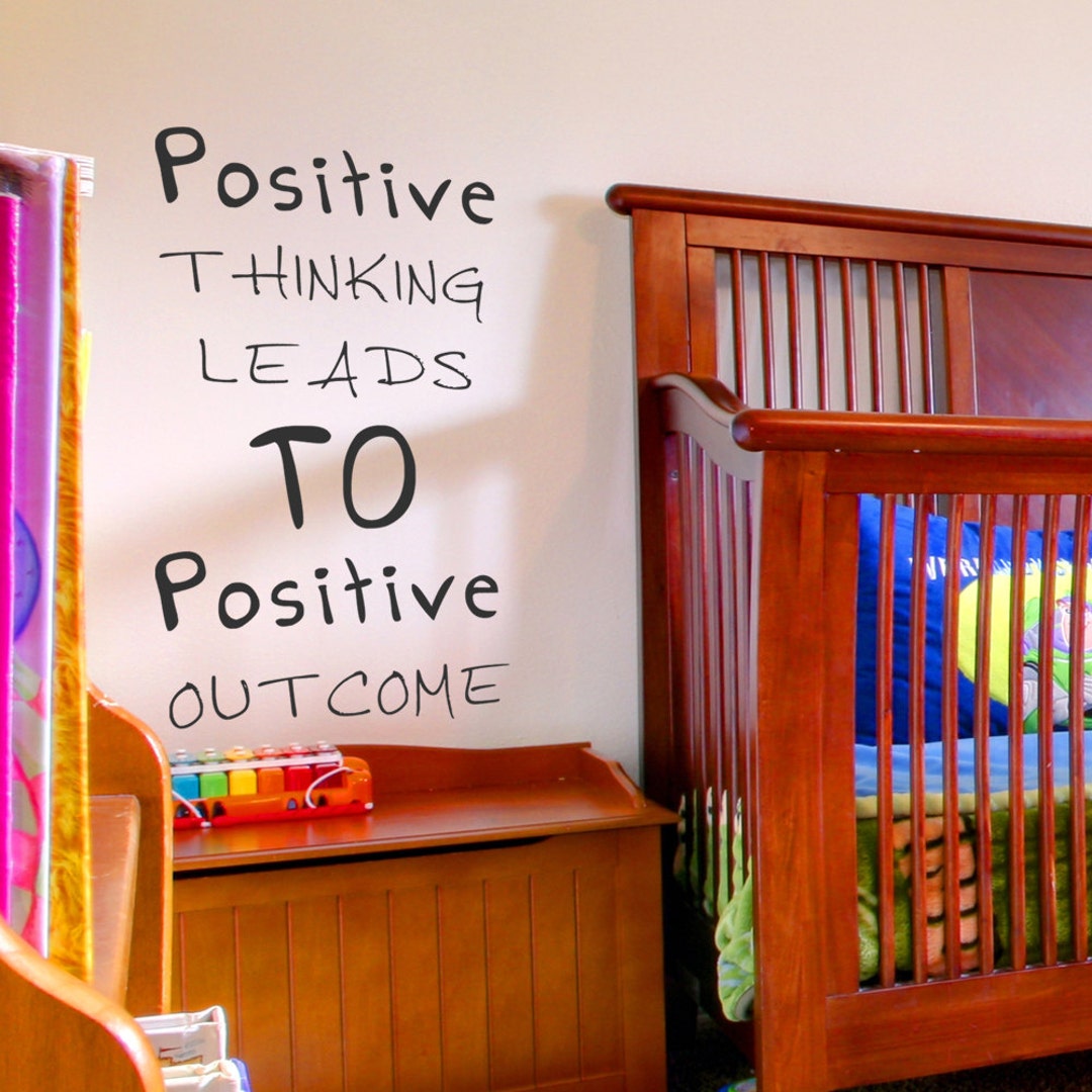 Positive Thinking Vinyl Quotes Inspirational Wall Decal Playroom Wall ...