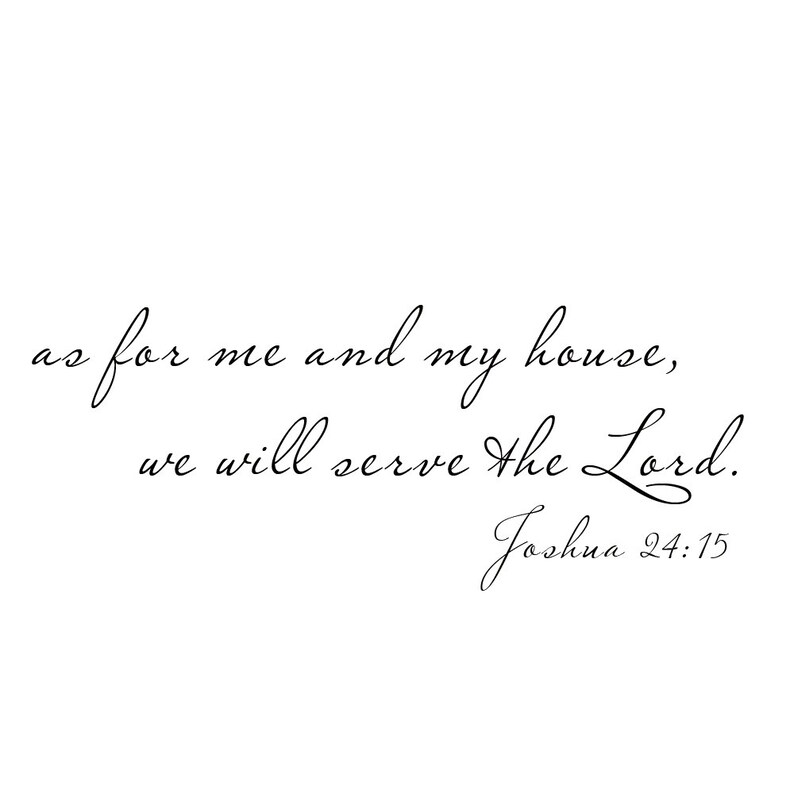 Joshua 24 15 Wall Decal as for Me and My House Sign We Will - Etsy