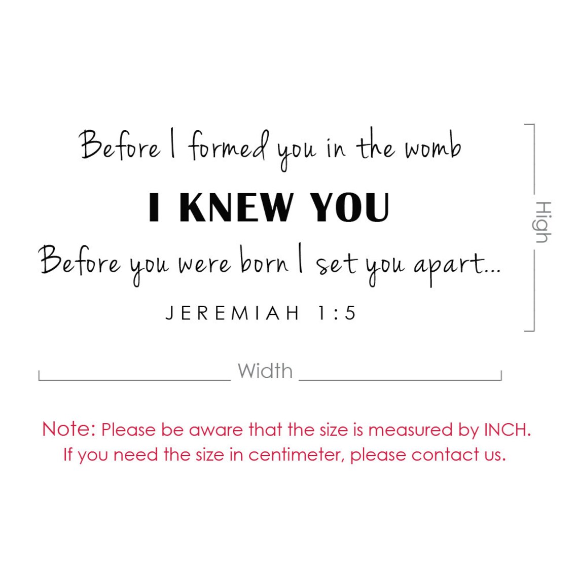 Before I Formed You in the Womb... Jeremiah 1:5 Bible Verse | Etsy