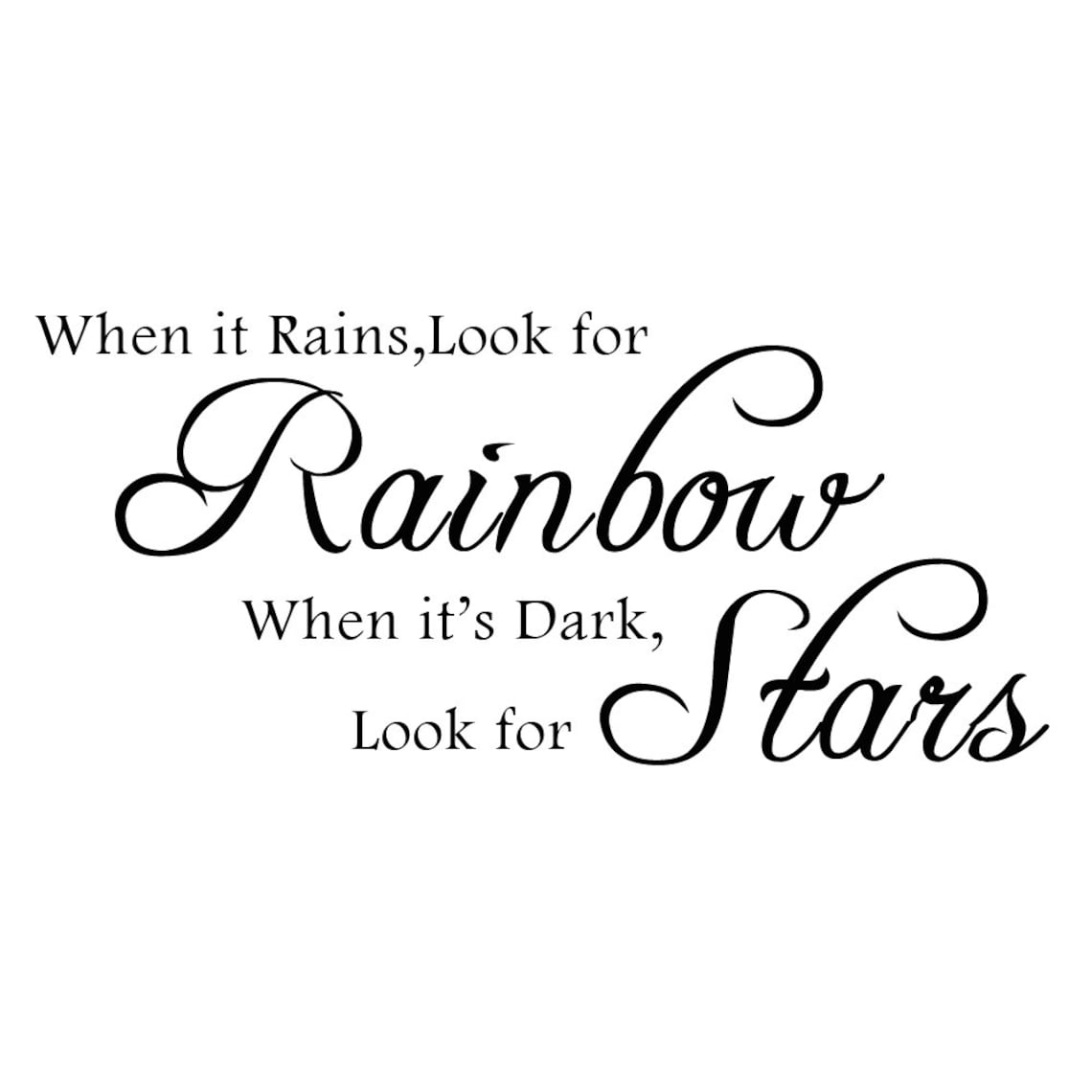 When It Rains Look for Rainbows Wall Decal Quote Art Removable | Etsy