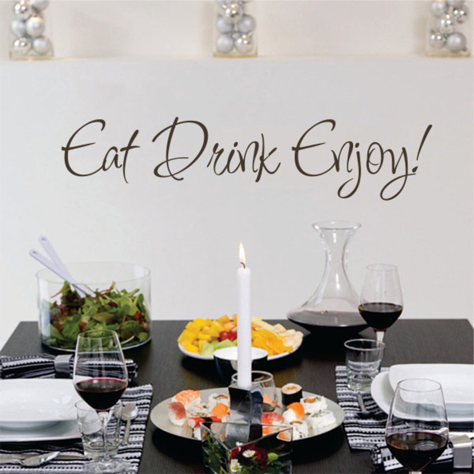 Eat Drink Enjoy Vinyl Decal Eat Drink Enjoy Living Room | Etsy