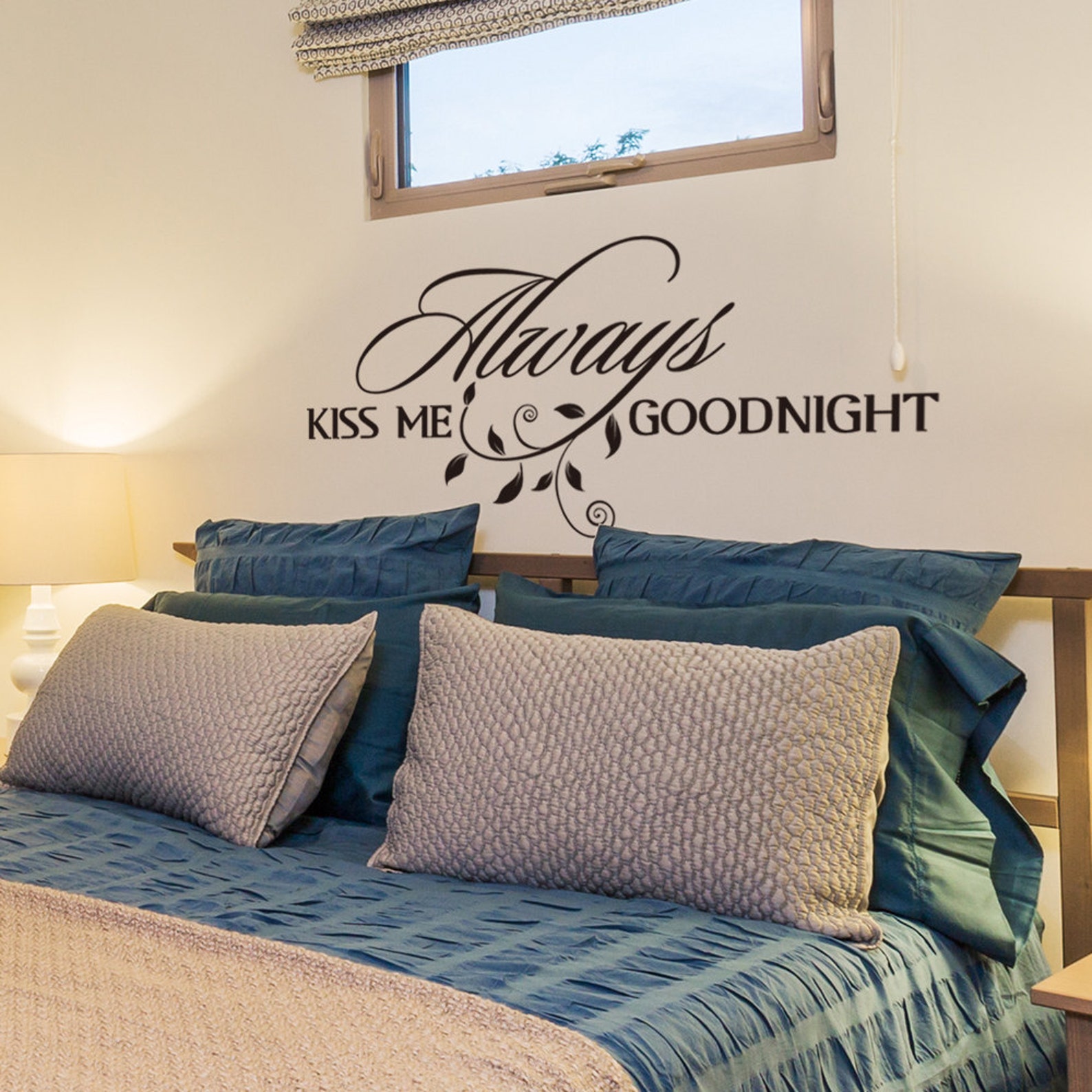 Always Kiss Me Goodnight Wall Decal Bedroom Quote Wall Decal | Etsy