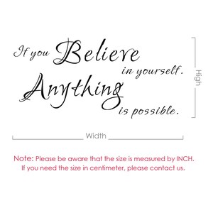 Anything is Possible - Vinyl Wall Decal Quotes Inspired Wall Words Art ...