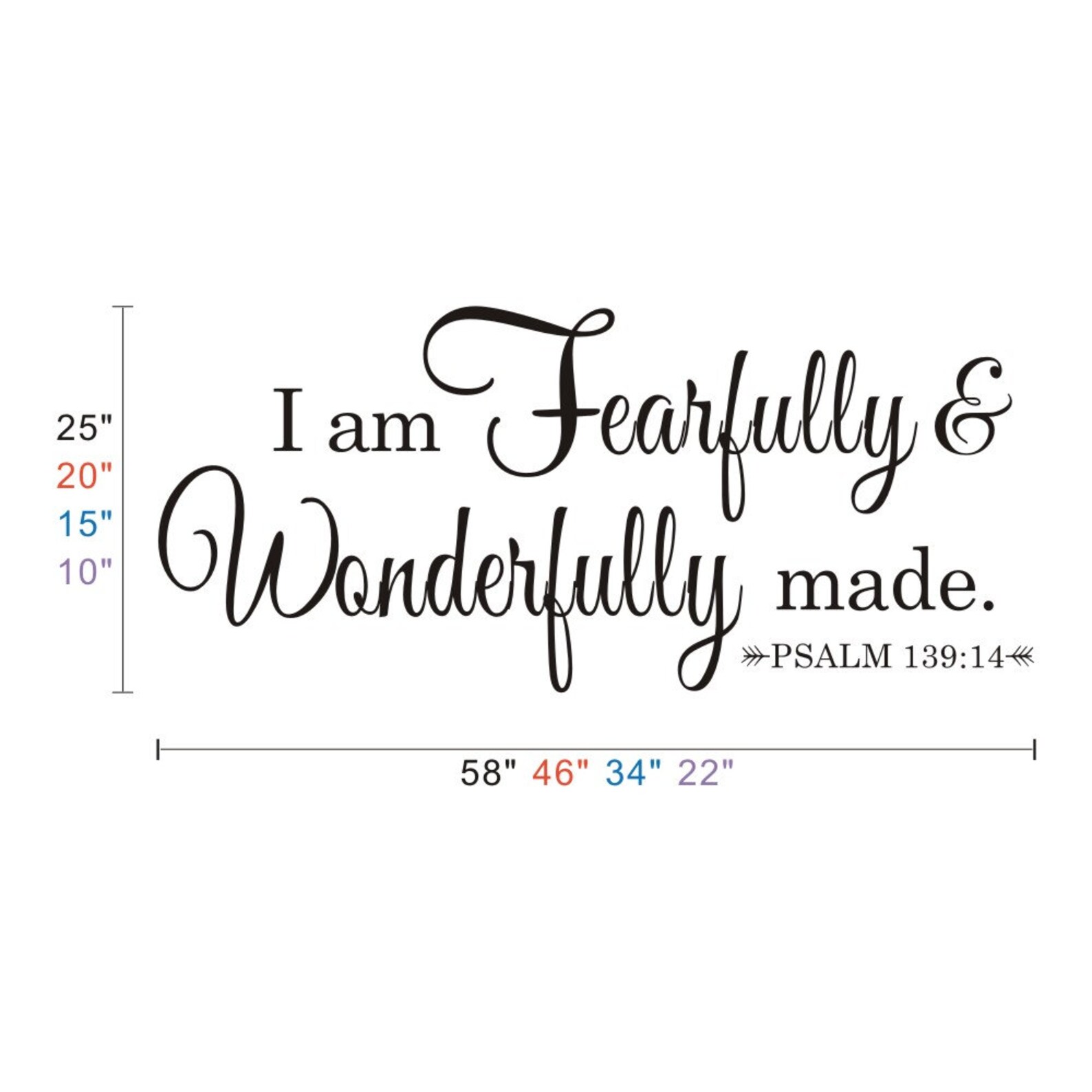 I Am Fearfully and Wonderfully Made Bible Wall Decal - Etsy