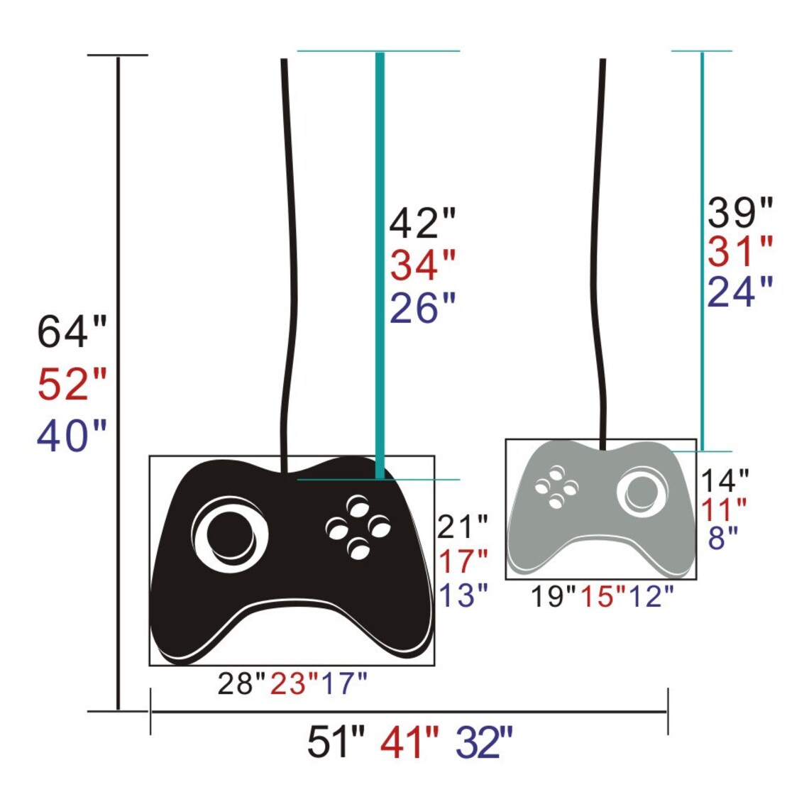 Game Sticker Controller Decal for Playroom Bedroom Gamer Vinyl Wall ...