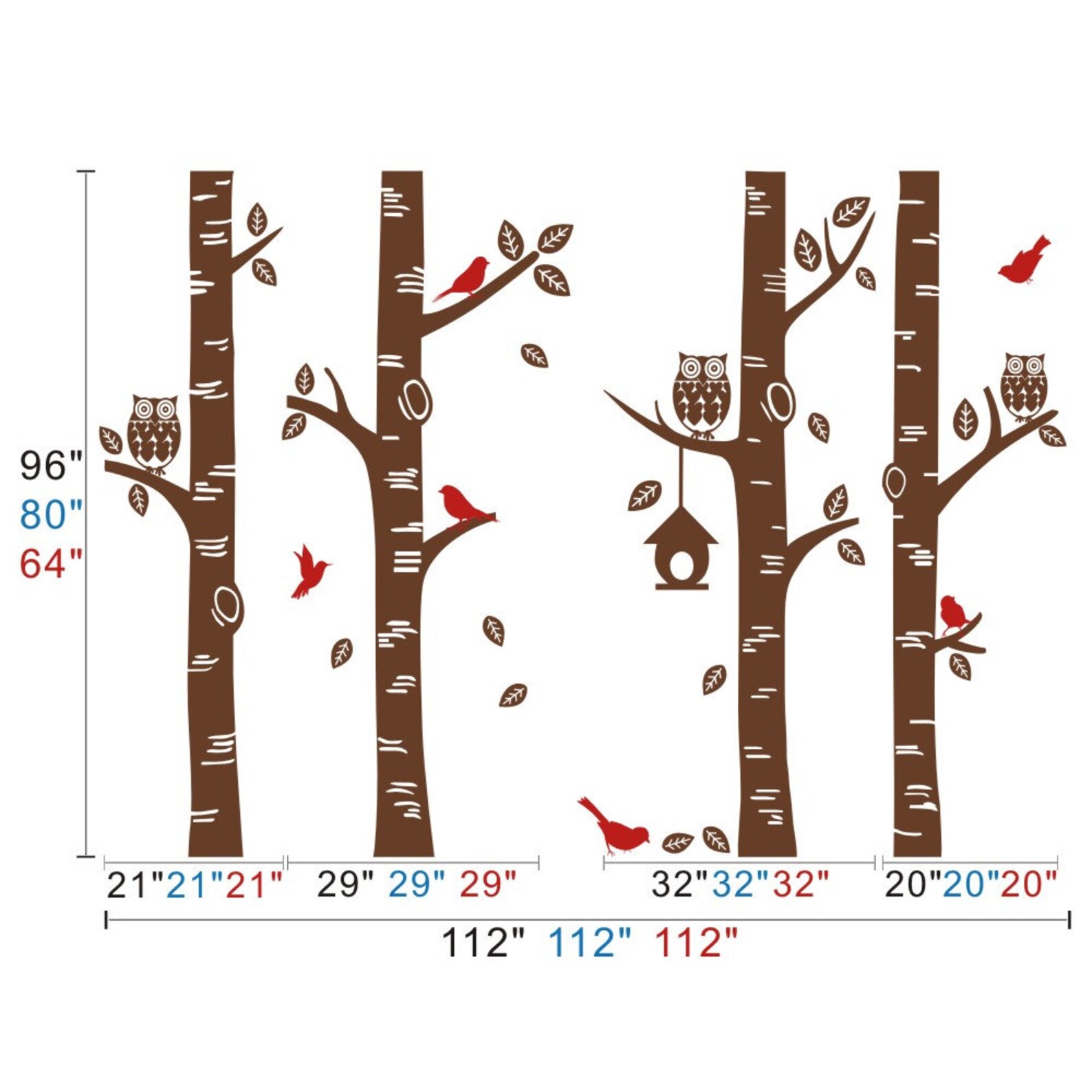 Birch Tree Wall Decal Birch Tree With Owls Wall Sticker Baby - Etsy