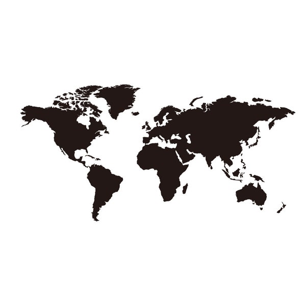 World Map Wall Decal - Etsy