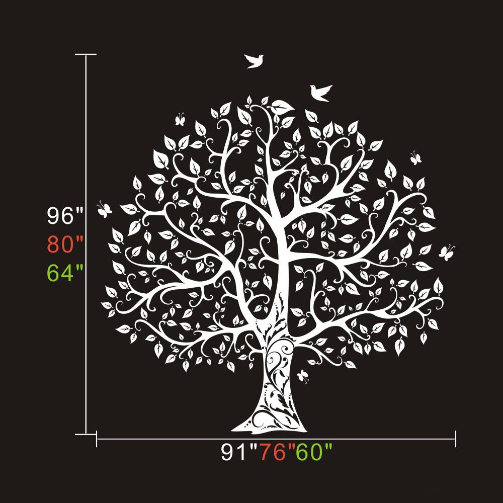 White Tree Wall Decal Huge Tree wall decal Wall Mural Stickers | Etsy