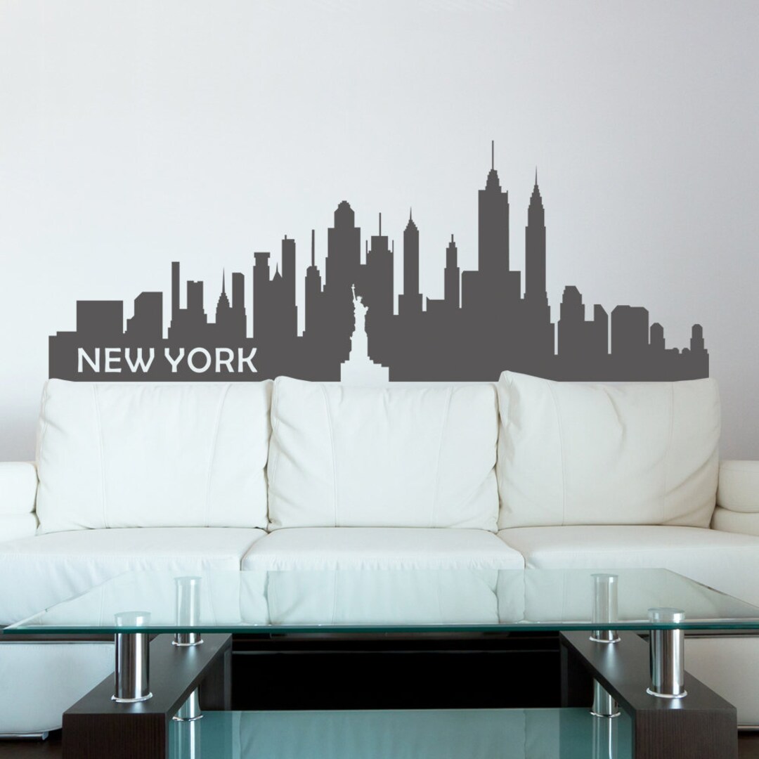 NEW YORK City NY Skyline Wall Decal Vinyl Removable Office Business ...