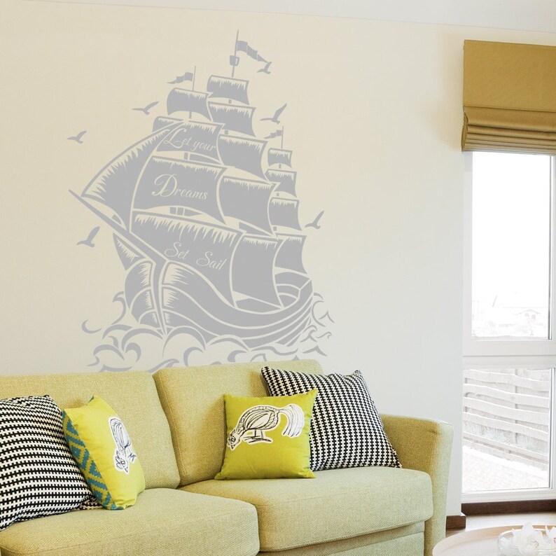 Pirate Ship Decal, Pirate Ship Wall Art, Pirate Ship Decor, Ship Wall ...