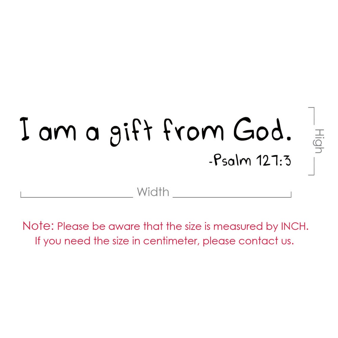 Vinyl Wall Word Sticker - I Am a Gift From God Psalm 127:3 - 118 - Etsy