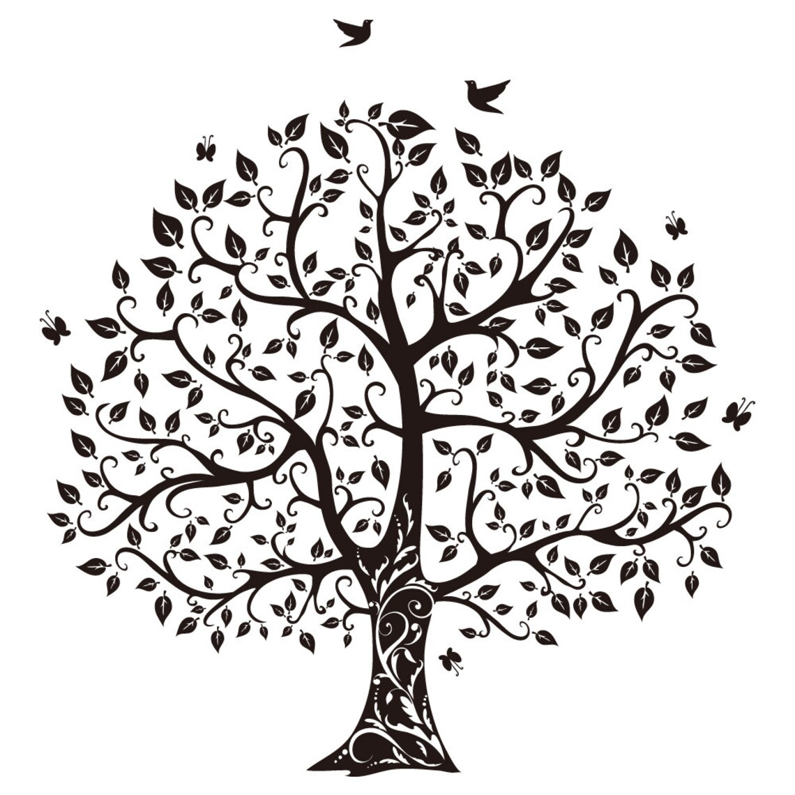 White Tree Wall Decal Huge Tree wall decal Wall Mural Stickers | Etsy