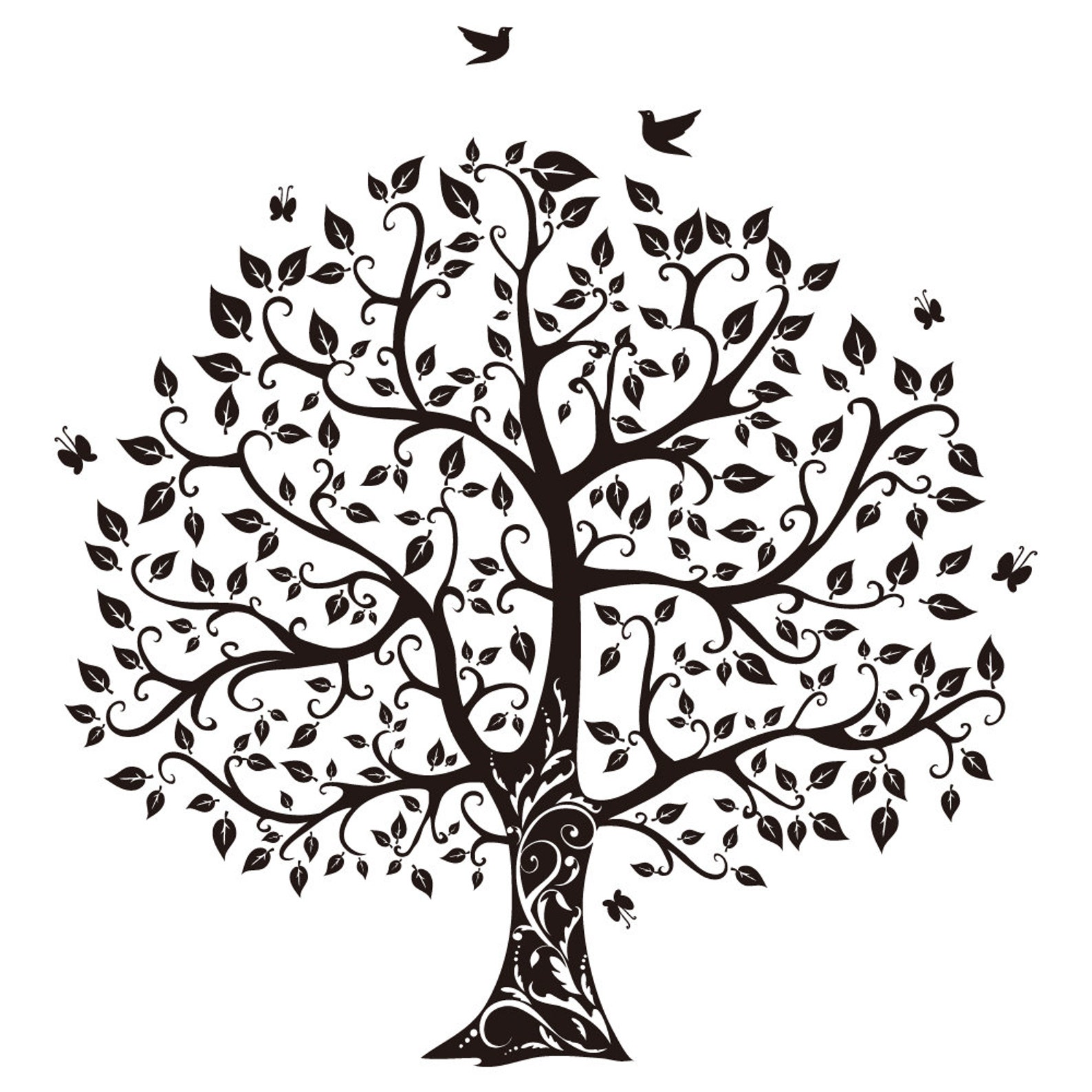 White Tree Wall Decal Huge Tree wall decal Wall Mural Stickers | Etsy