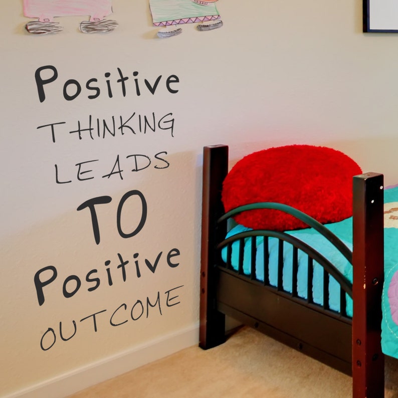 Positive Thinking Vinyl Quotes Inspirational Wall Decal Playroom Wall ...