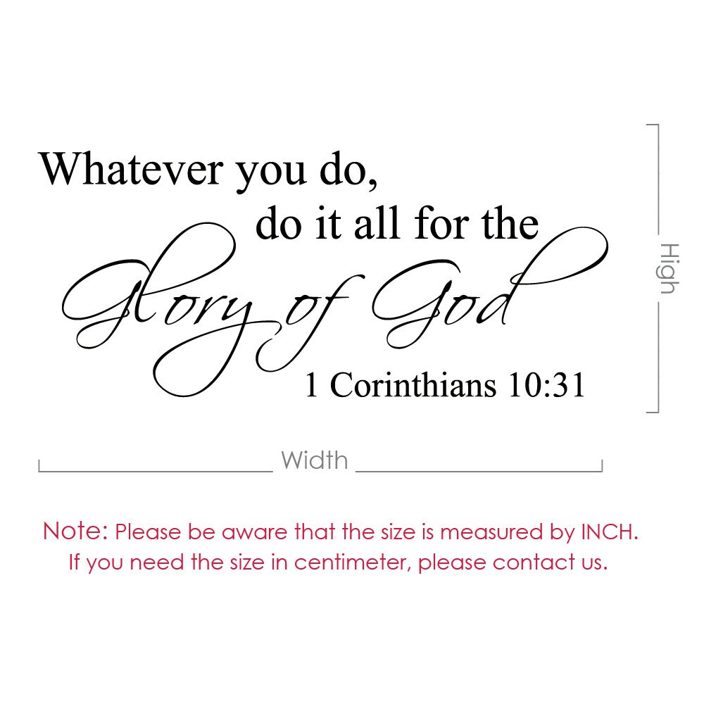 1 Corinthians 10:31 Whatever you do do it all for the glory | Etsy