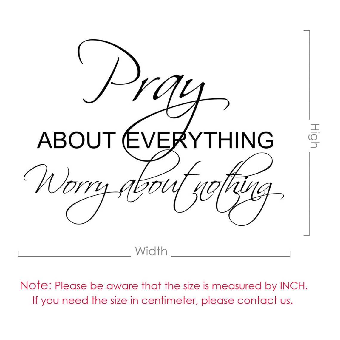 Pray About Everything Worry About Nothing Faith Religious God | Etsy
