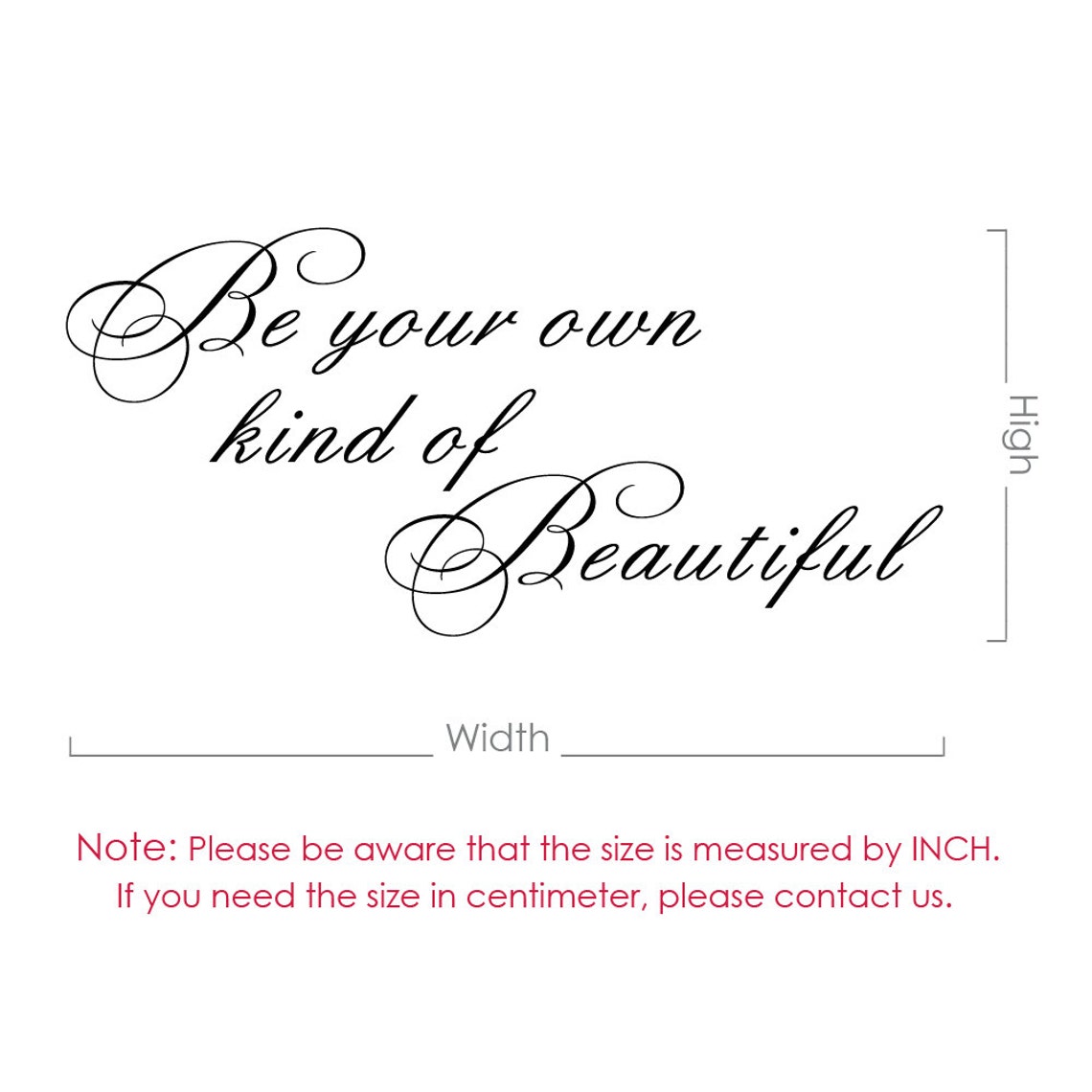 Wall Decal Be Your Own Kind of Beautiful Wall Decal Girl Teen Room ...