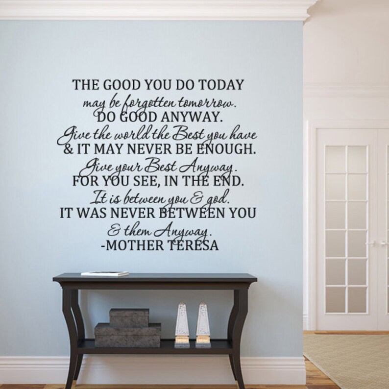 Do Good Anyway Inspirational Wall Quotes Mother Teresa - Etsy