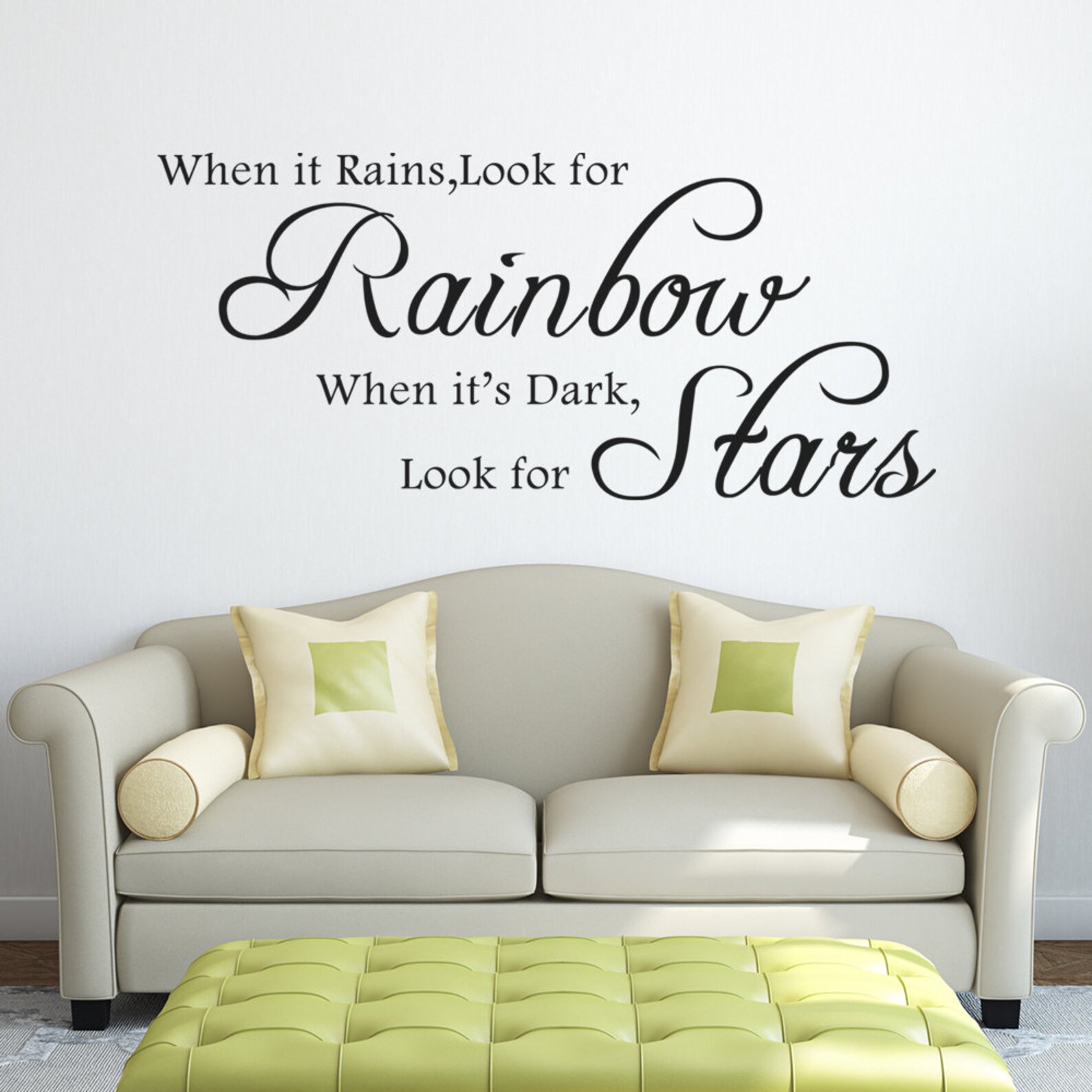 When It Rains Look for Rainbows Wall Decal Quote Art Removable - Etsy