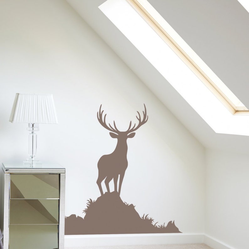 Forest Buck Wall Decal Deer Vinyl Decal Hunter Wall Decor for Living ...