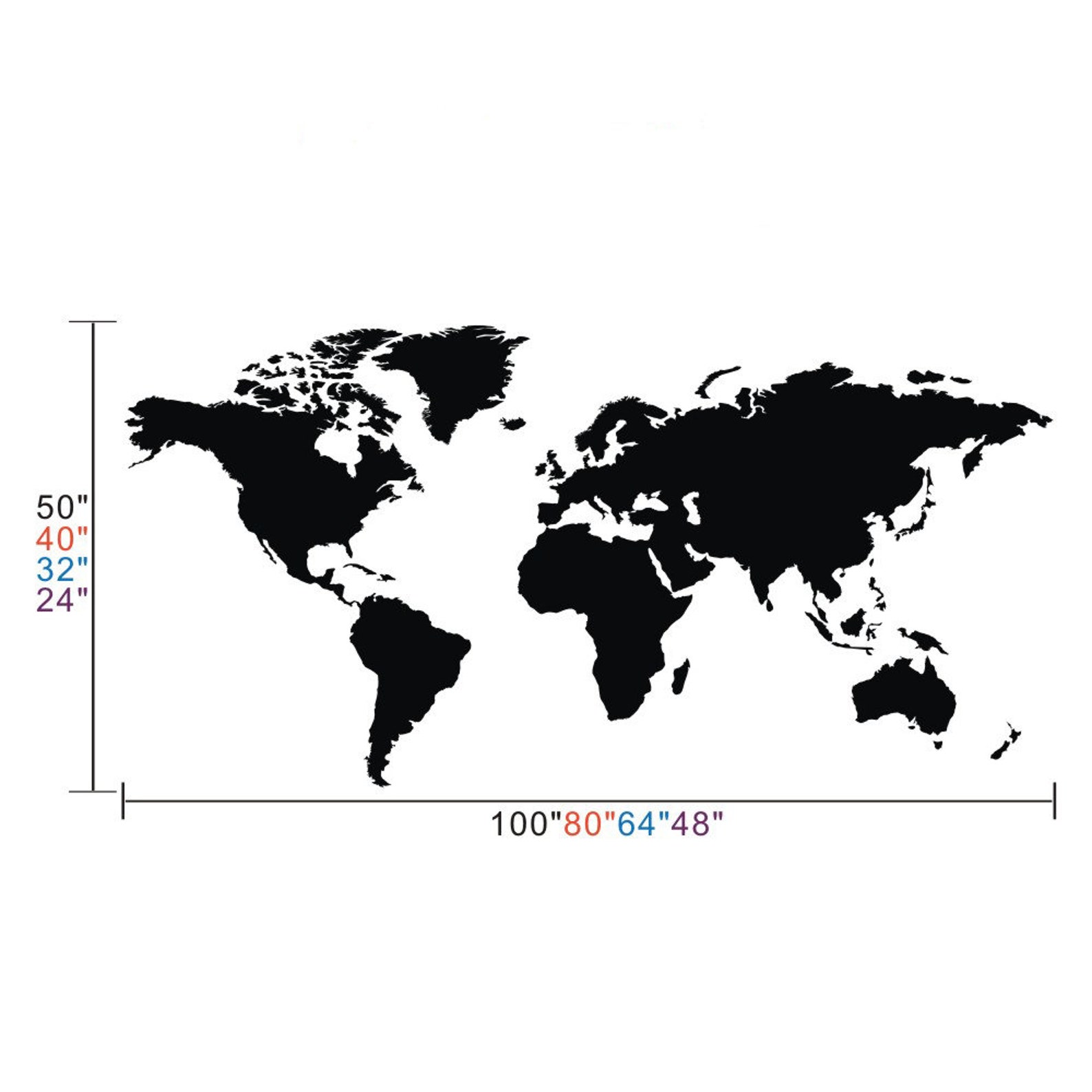 World Map Gold Modern Wall Art Vinyl Wall Sticker Apartment | Etsy