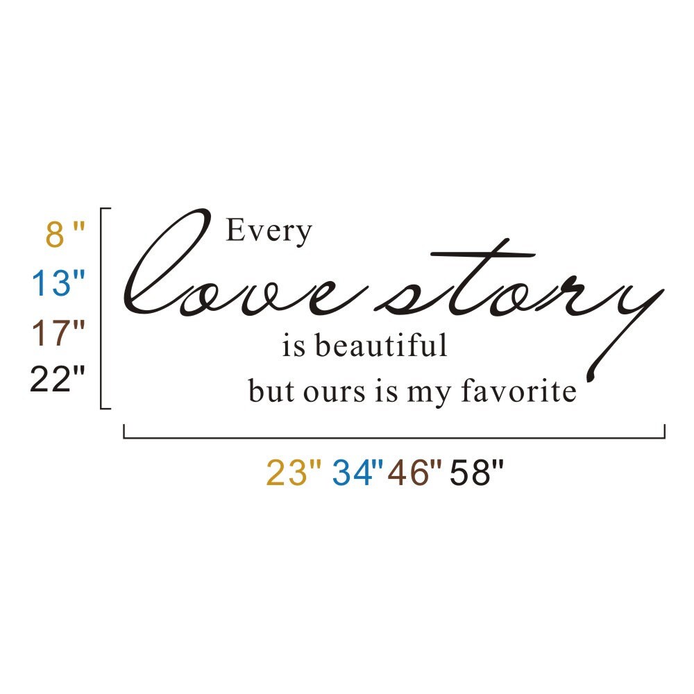 Every Love Story is Beautiful - Romantic Vinyl Wall Stickers Love Vinyl ...