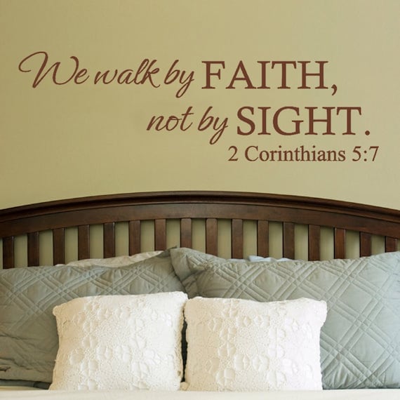 We Walk by Faith Inspirational Quotes Wall Sticker Religious - Etsy