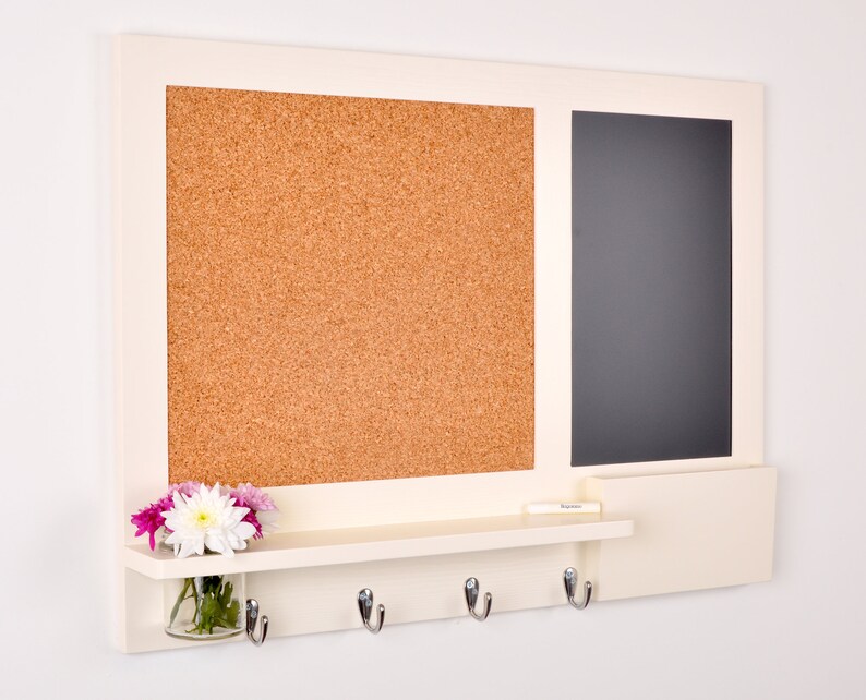 Chalkboard Pin Board Combo Organiser in Cream - Etsy UK