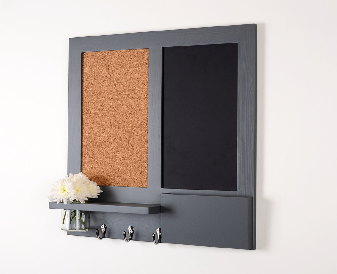 Grey Chalkboard Cork Board Noticeboard - Etsy