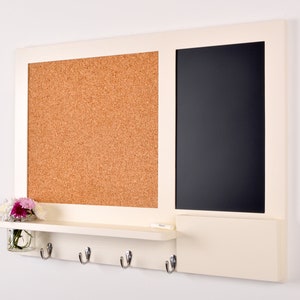Chalkboard Pin Board Combo Organiser in Cream - Etsy UK