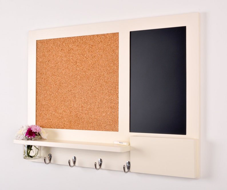Chalkboard Pin Board Combo Organiser in Cream - Etsy UK