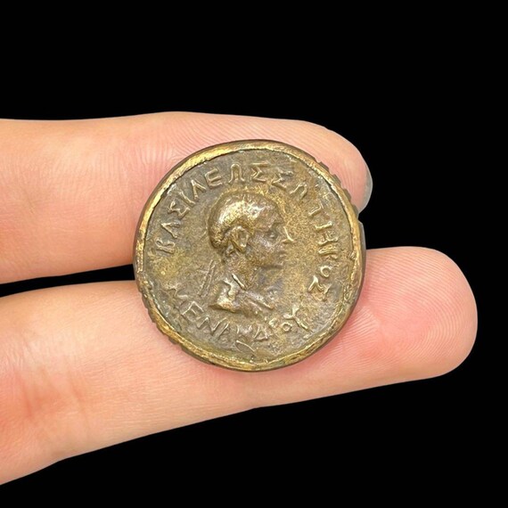 Rare Unique Roman Greek Brass Signet Intaglio Engrave… - Gem