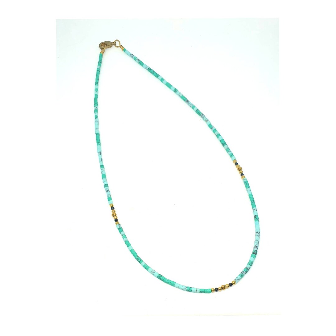 Turquoise, Malachite, Onyx, Brass Tiny Seed Bead Semi Precious Gemstone ...