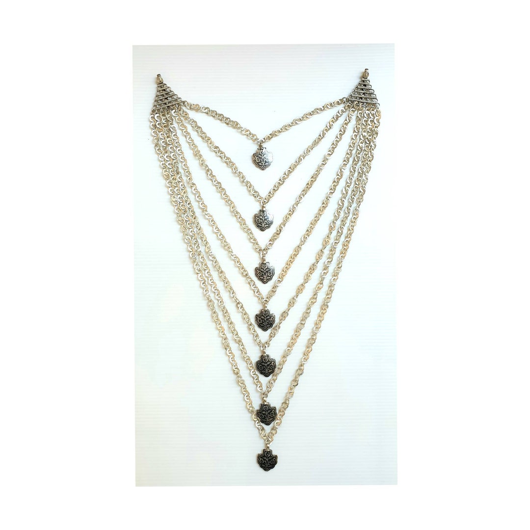 Afghan Body Chest Chain Part of Necklace Vintage Kuchi Belly Dance ...