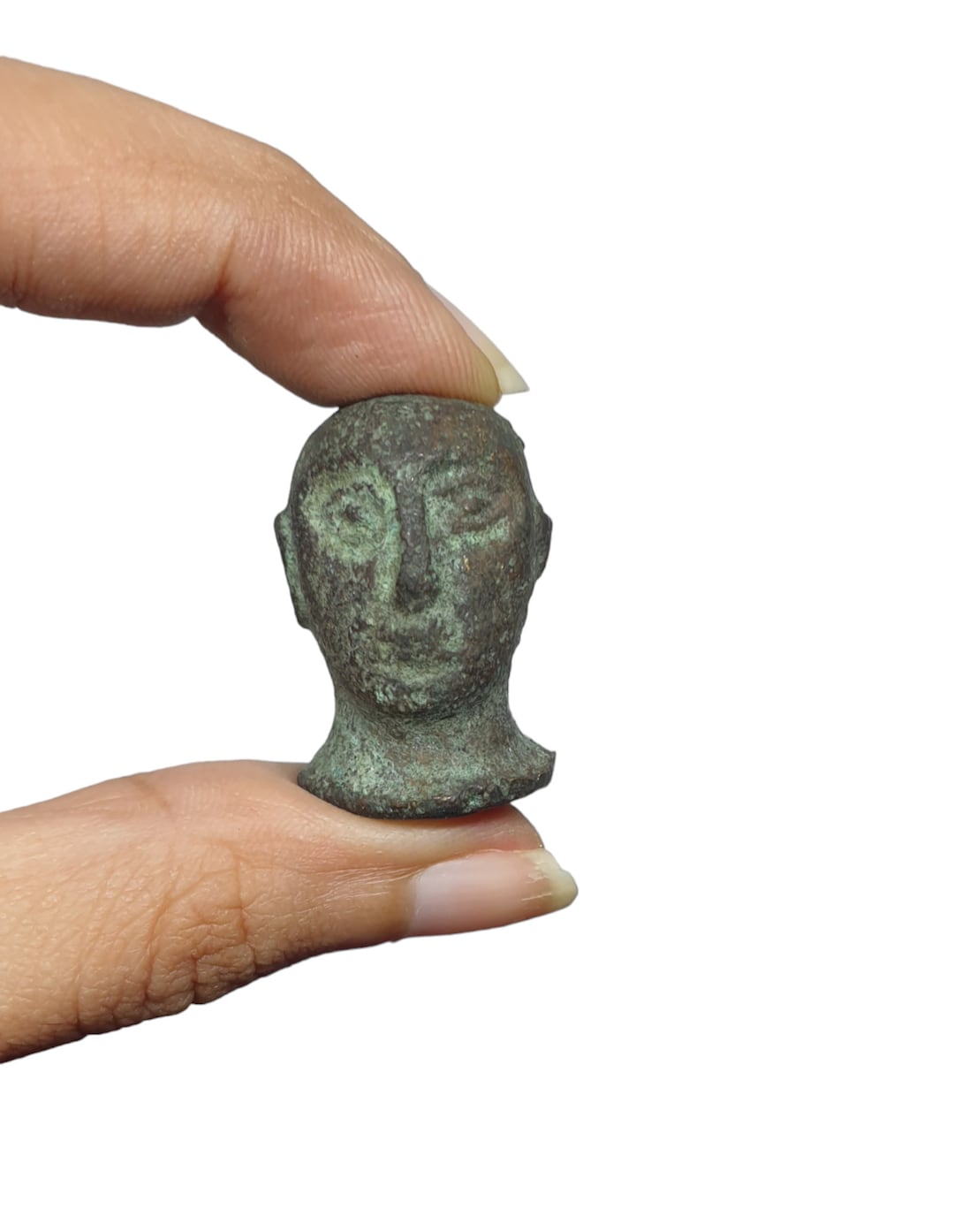 Rare Genuine Antique Old Ancient Bactrian Bronze Bead Face Head ...