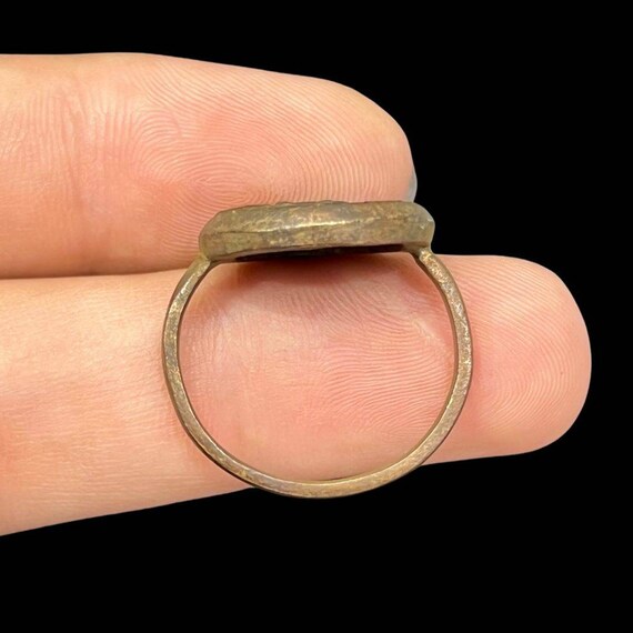 Rare Unique Roman Greek Brass Bull Signet Intaglio En… - Gem