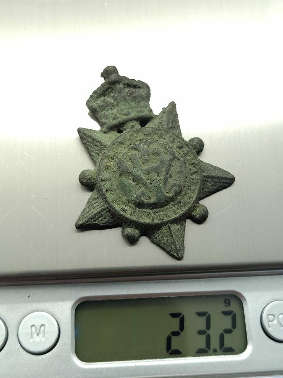 Rare Genuine Antique Ancient Old Bronze Star with Cro… - Gem