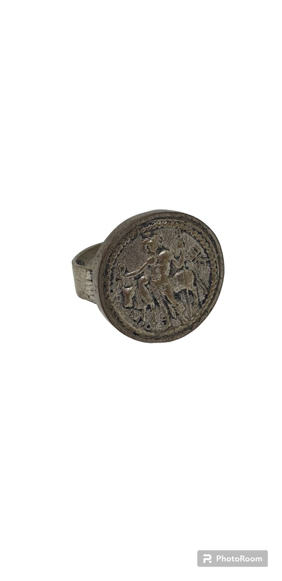 Rare Unique Roman Greek Silver Plated Signet Seal Int… - Gem