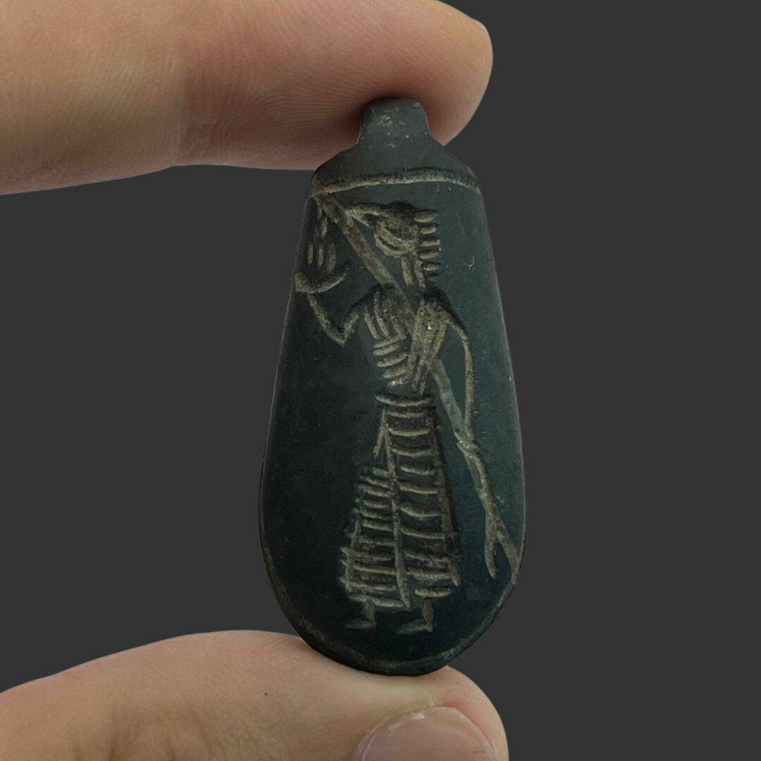 Natural Antique Ancient Black Stone Thoth God Engraved Intaglio Seal ...
