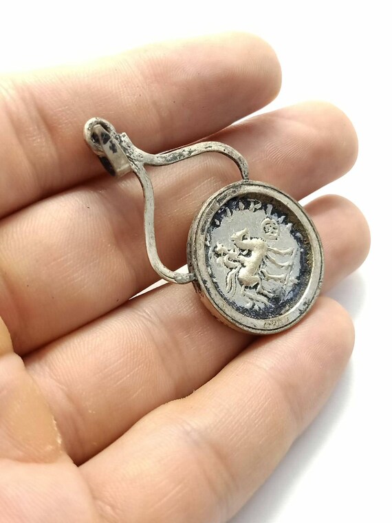 Rare Unique Roman Greek Silver Plated Intaglio Engrav… - Gem