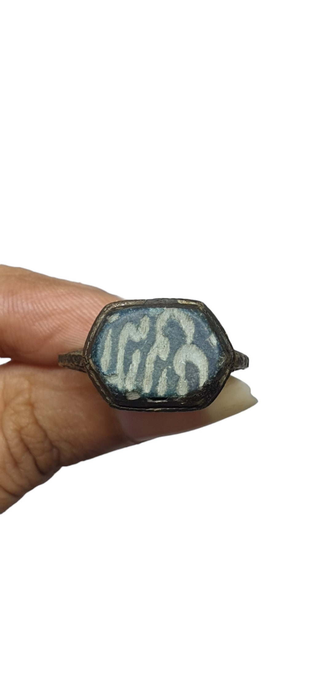 Rare Unique Antique Stone Islamic Arabic Writing Alphabet Inlaid Signet ...