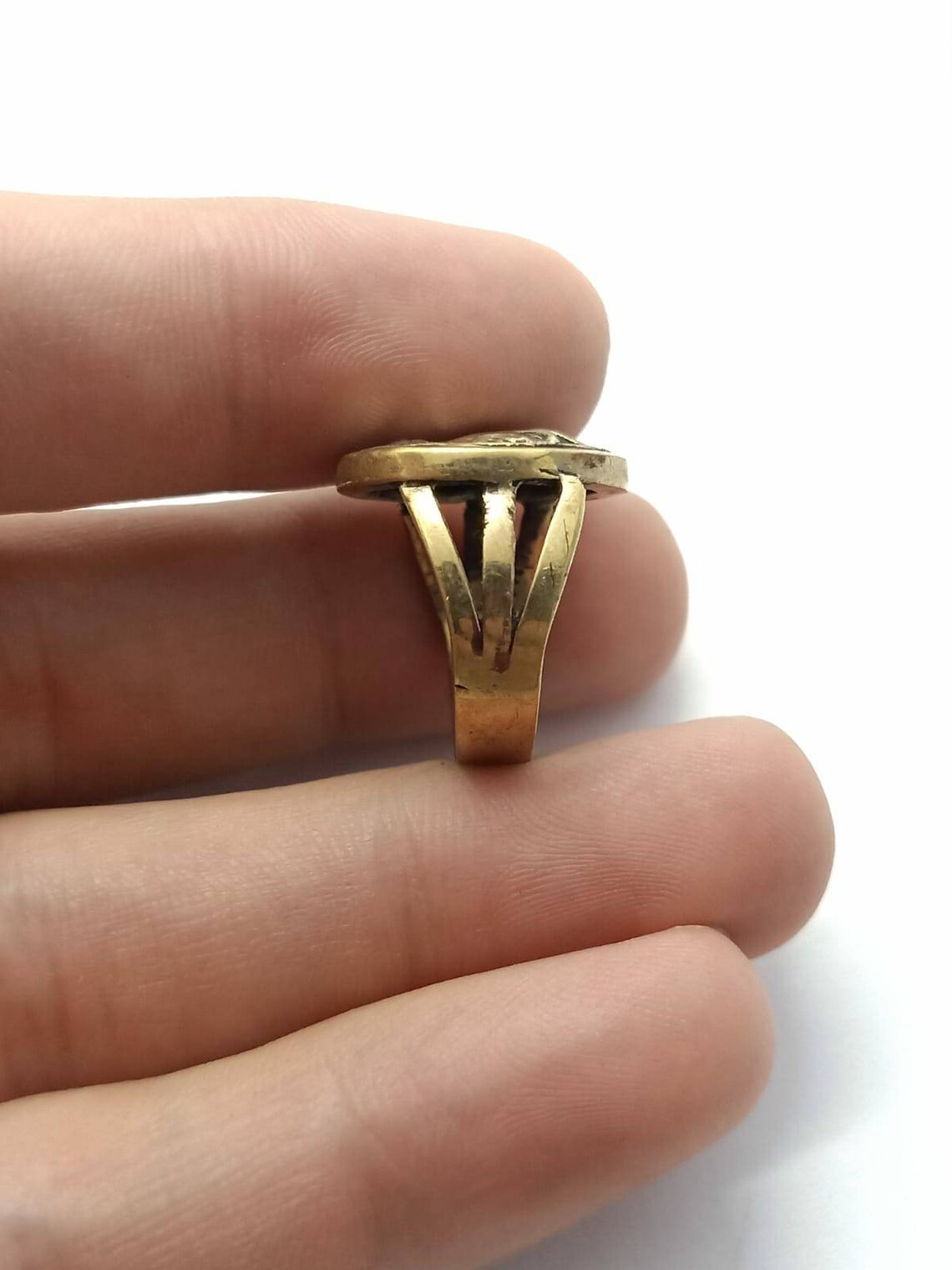 Rare Unique Roman Greek Brass Signet Intaglio Engraved Round | Etsy