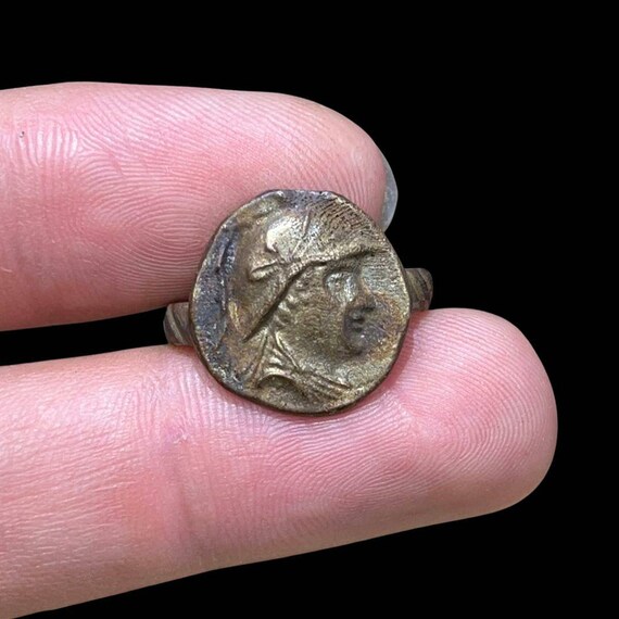 Rare Unique Roman Greek Brass Signet Intaglio Engrave… - Gem