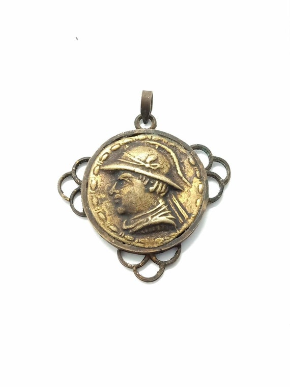 Rare Unique Roman Greek Brass Intaglio Engraved Round… - Gem