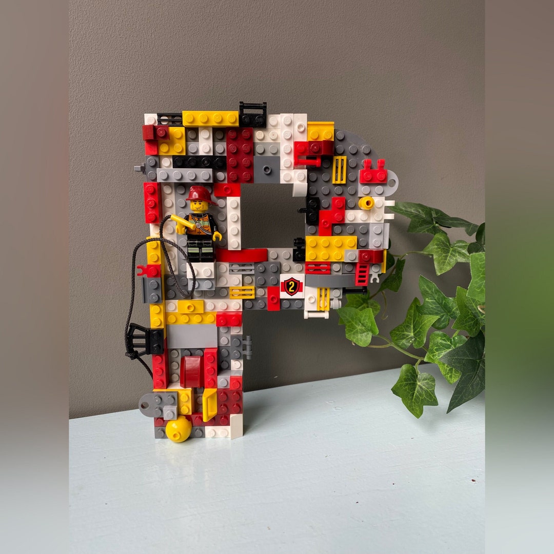 Firefighter LEGO® Letter for Kids Room Decoration, Gift for Lego Lovers ...