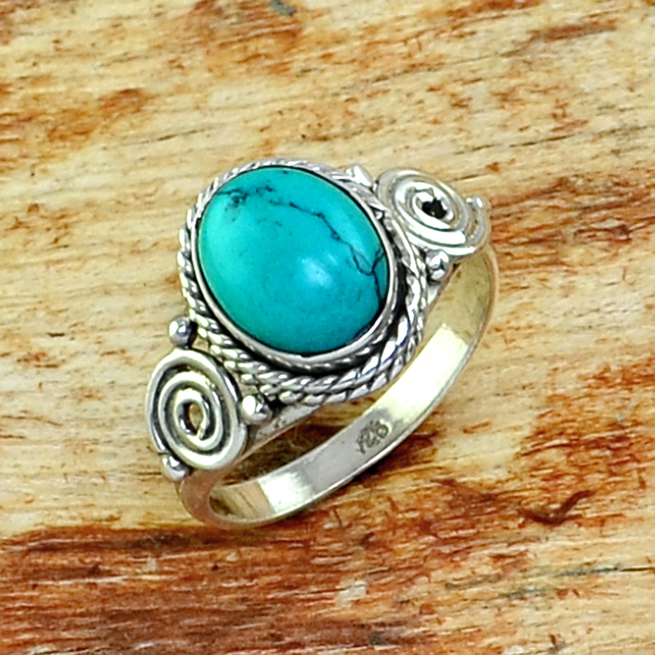 Turquoise Silver Ring Turquoise 925 Sterling Silver Ring | Etsy