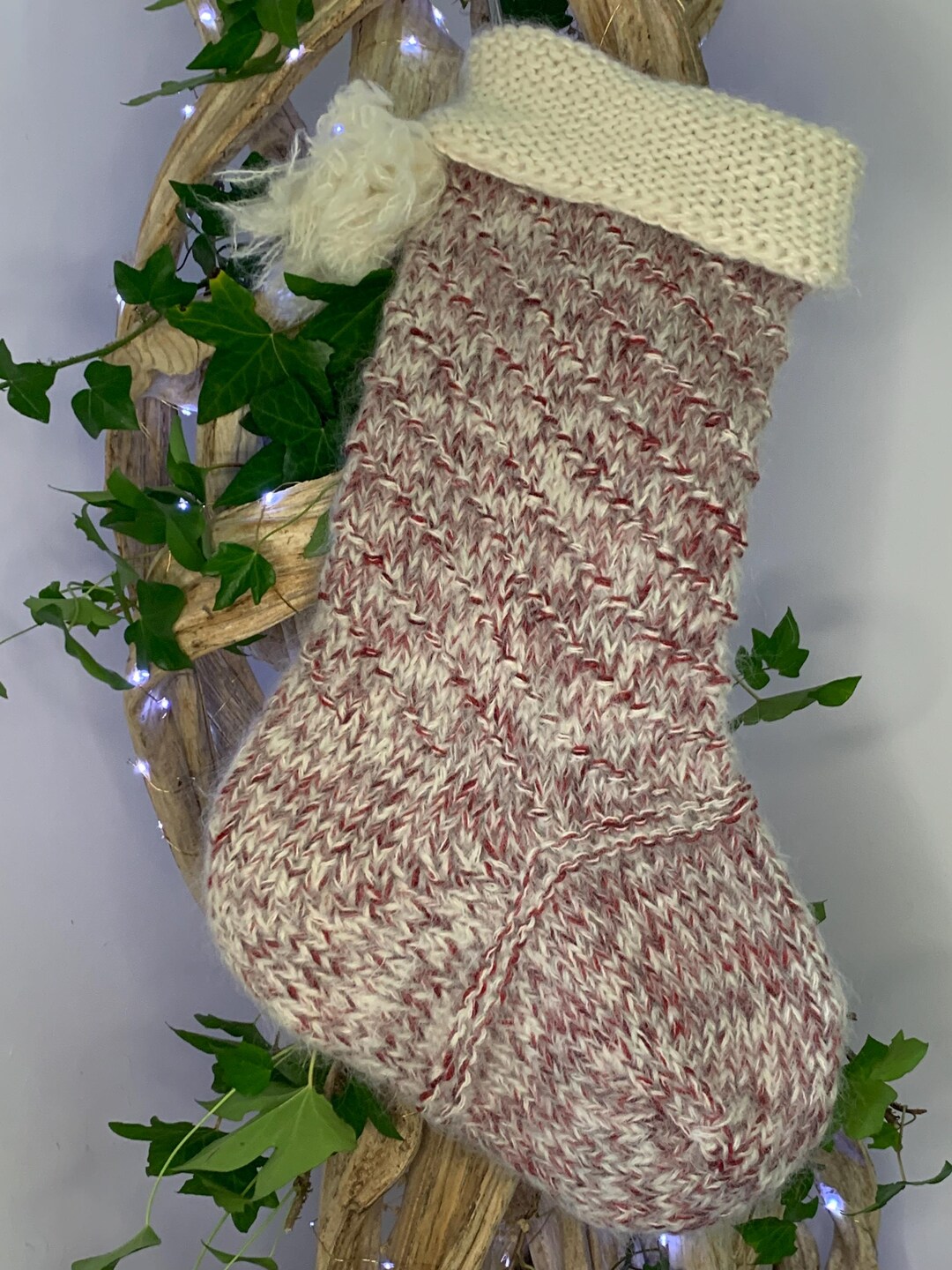 Chunky, Red, Hand Knitted, Woollen, Large Christmas Stocking ...