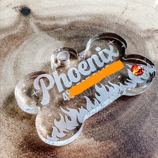 Flame Dog Tag - Etsy