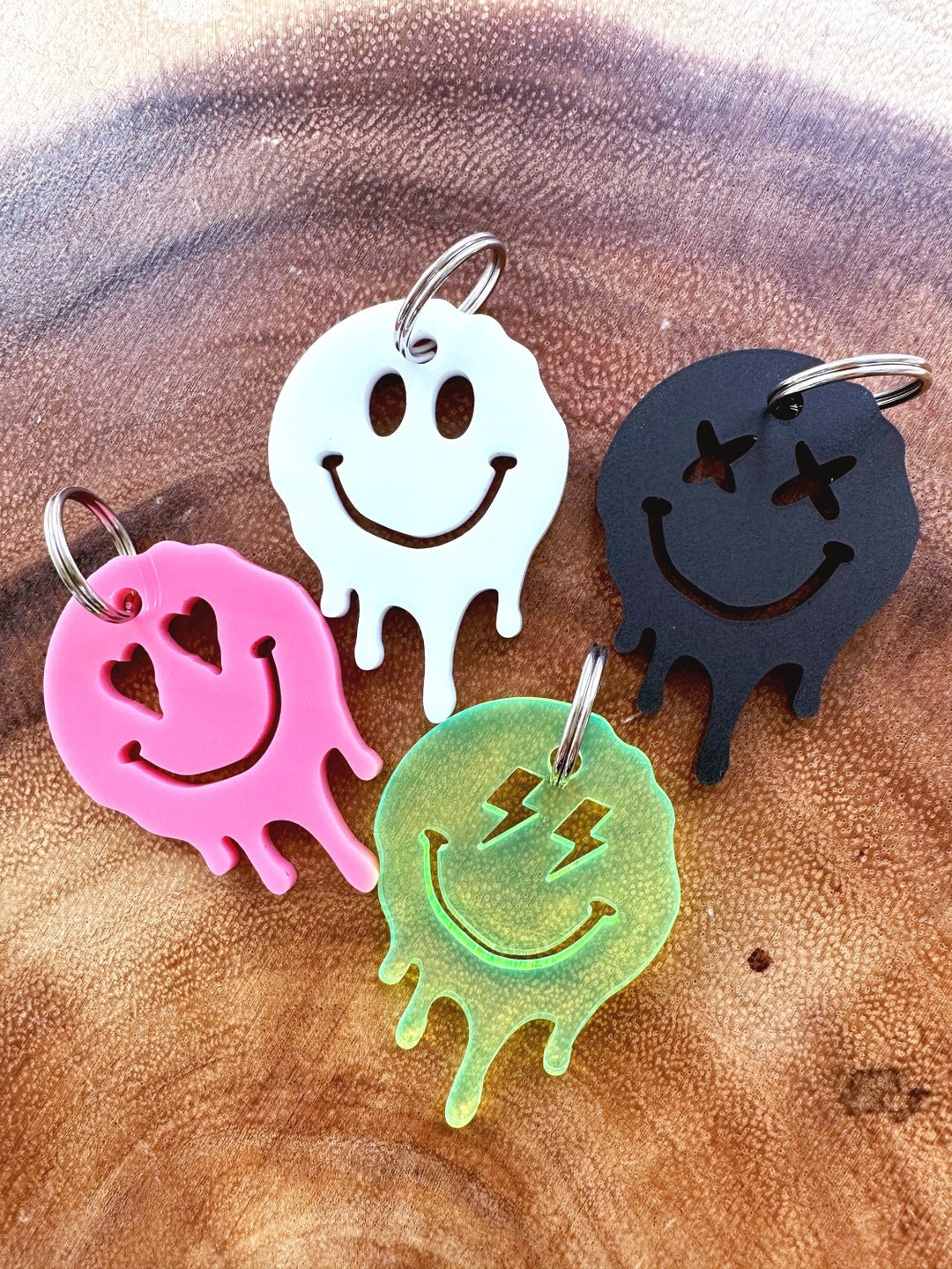 Drippy Smiley Face Collar Charm | Dog Collar Accessory | Dog Collar ...